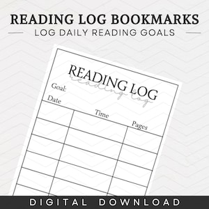 Printable Bookmark Reading Log Reading Tracker Reading Journal Reading ...