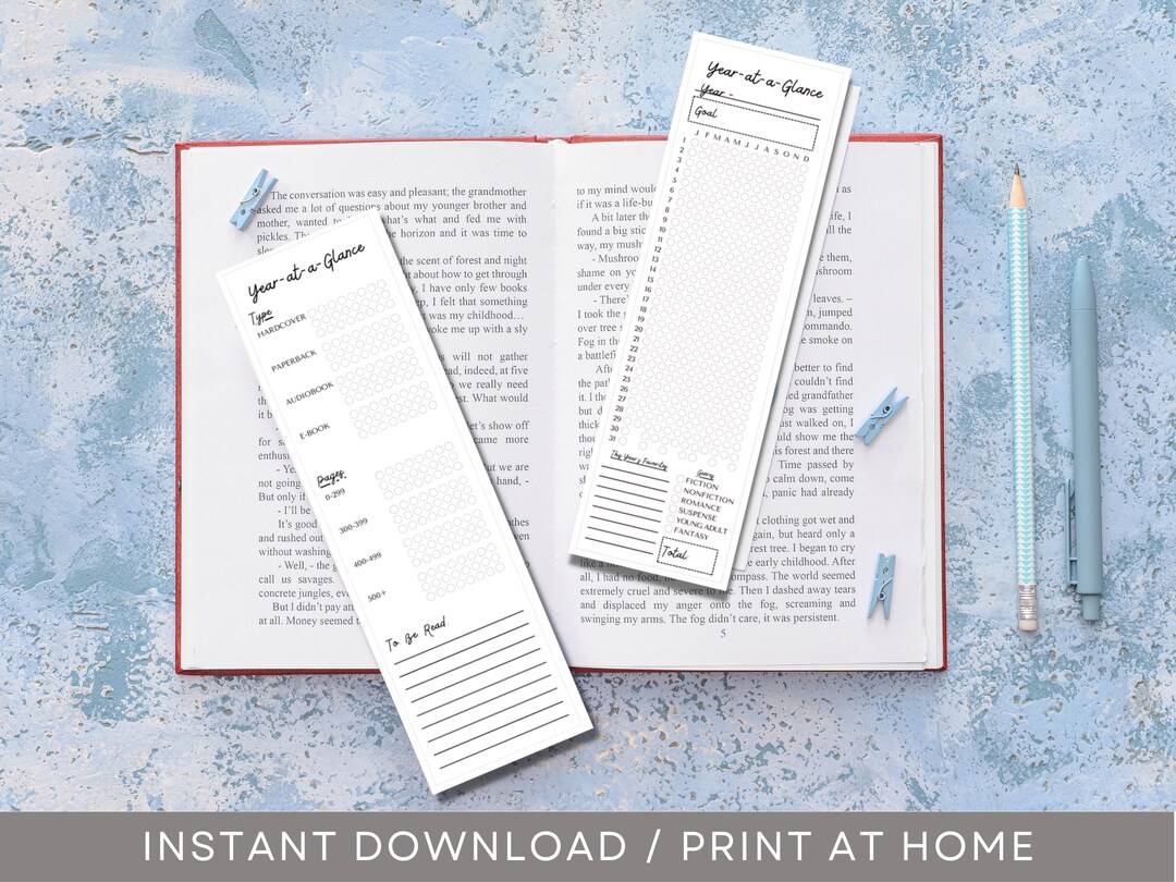 Yearly Reading Tracker Annual Reading Log Annual Reading Tracker Book ...