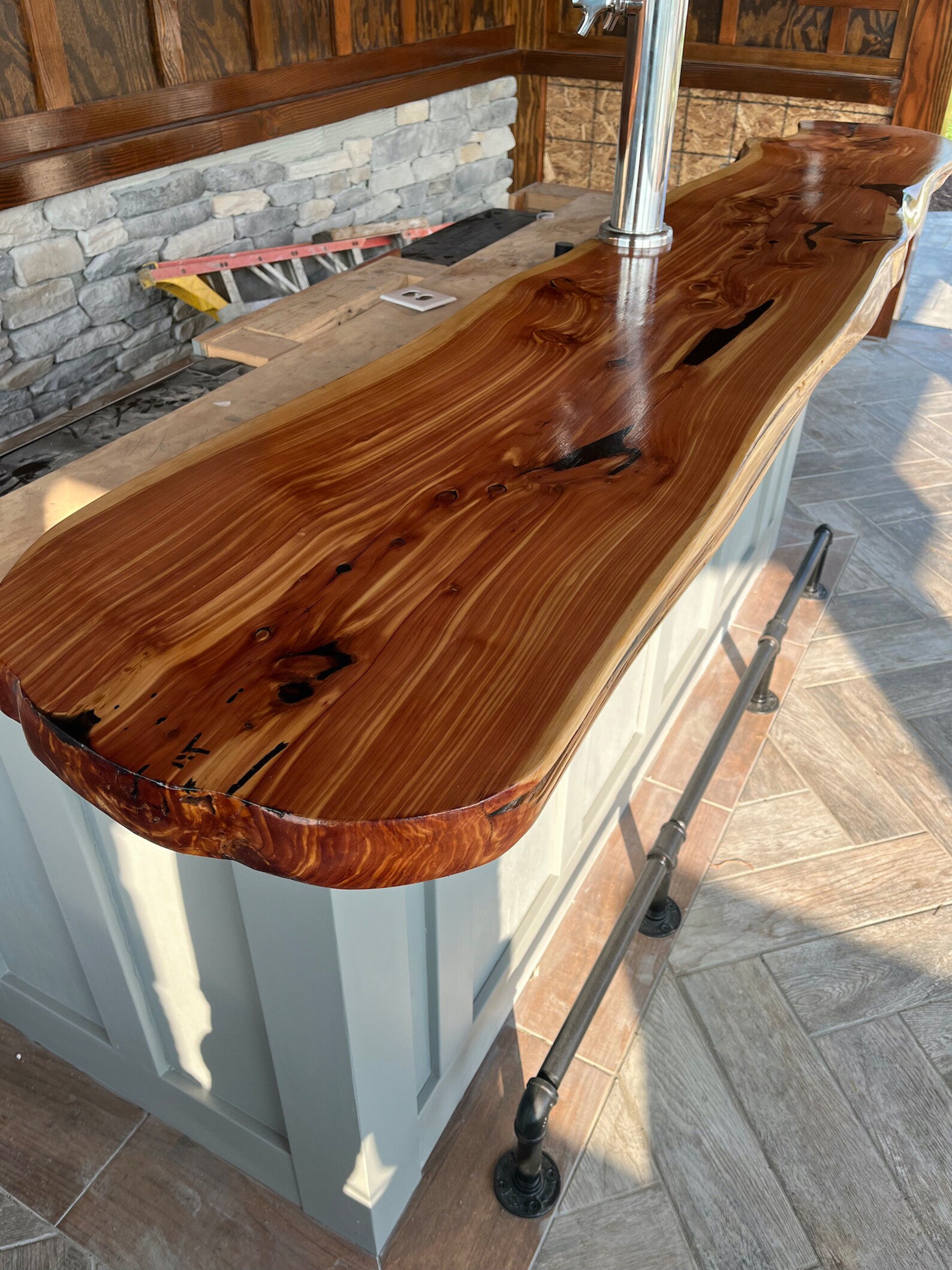 Red Cedar Live Edge Outdoor Bar Top - Etsy