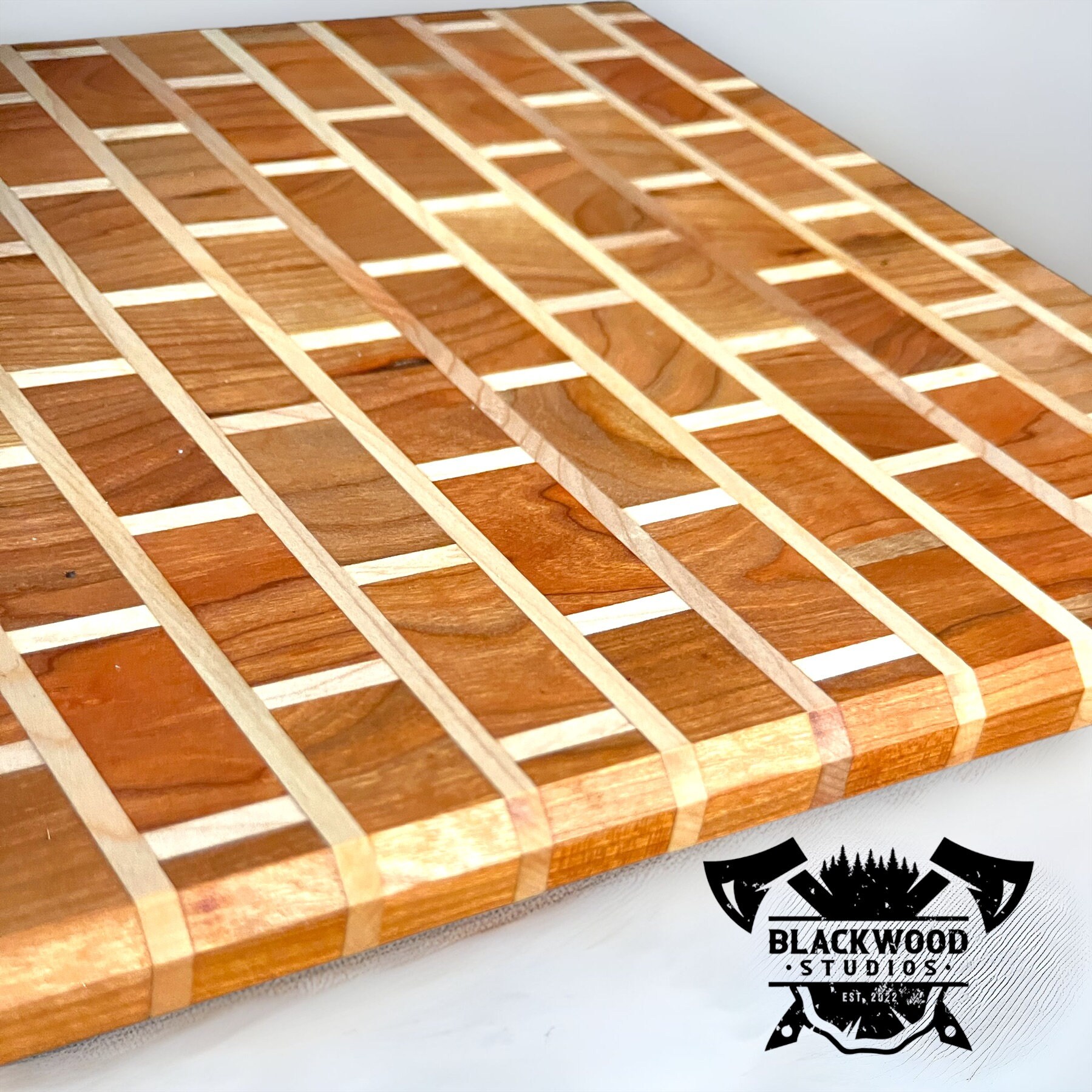 Cherry & Maple Cutting Board - Brick Pattern - Etsy