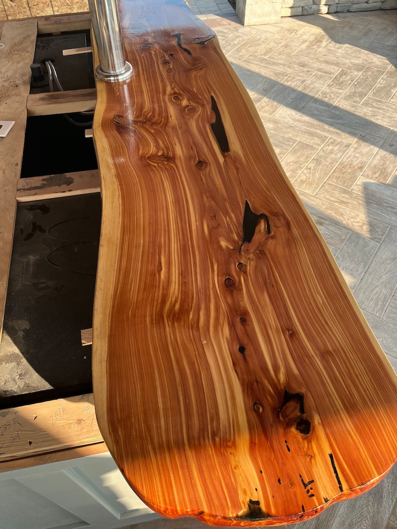Red Cedar Live Edge Outdoor Bar Top - Etsy