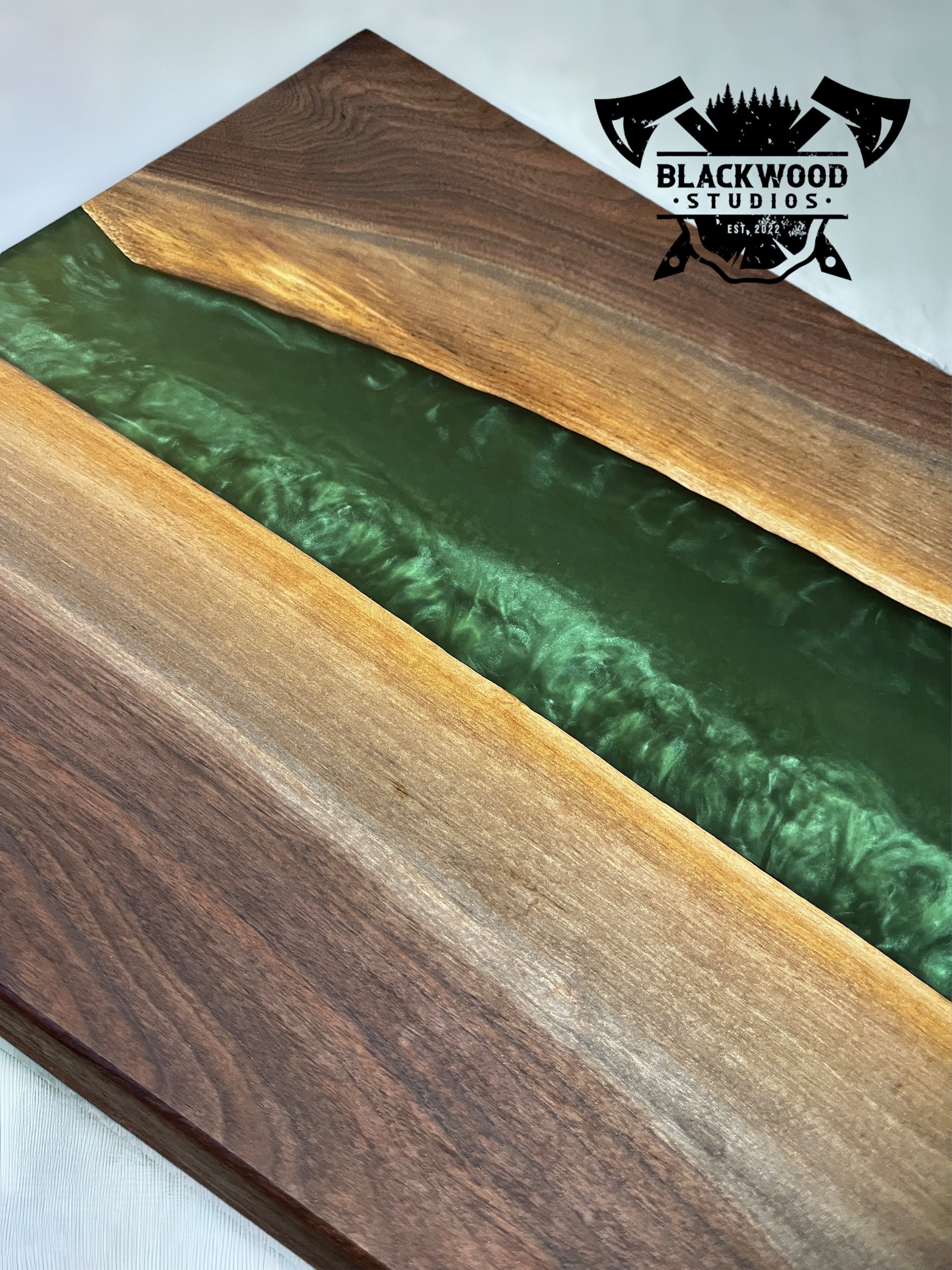 Green Epoxy River Table | Black Walnut River Table | River Coffee Table ...