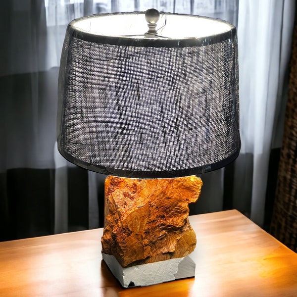 Burl Lamp - Etsy