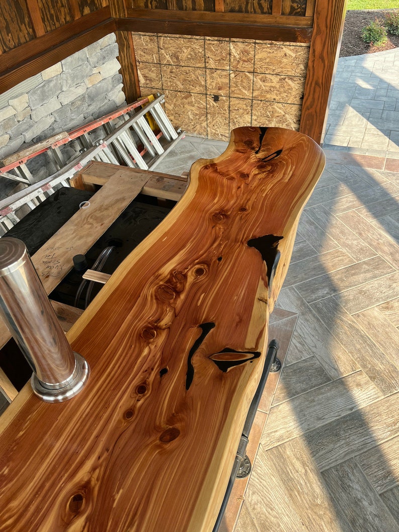 Red Cedar Live Edge Outdoor Bar Top - Etsy