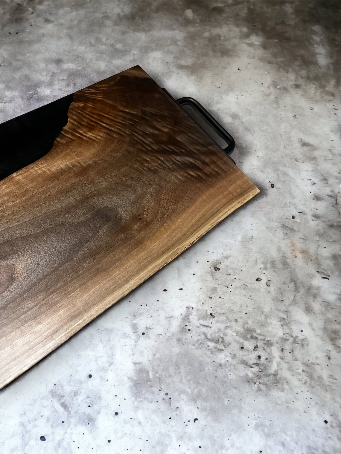 Jet Black Epoxy Accent Serving Tray - Etsy