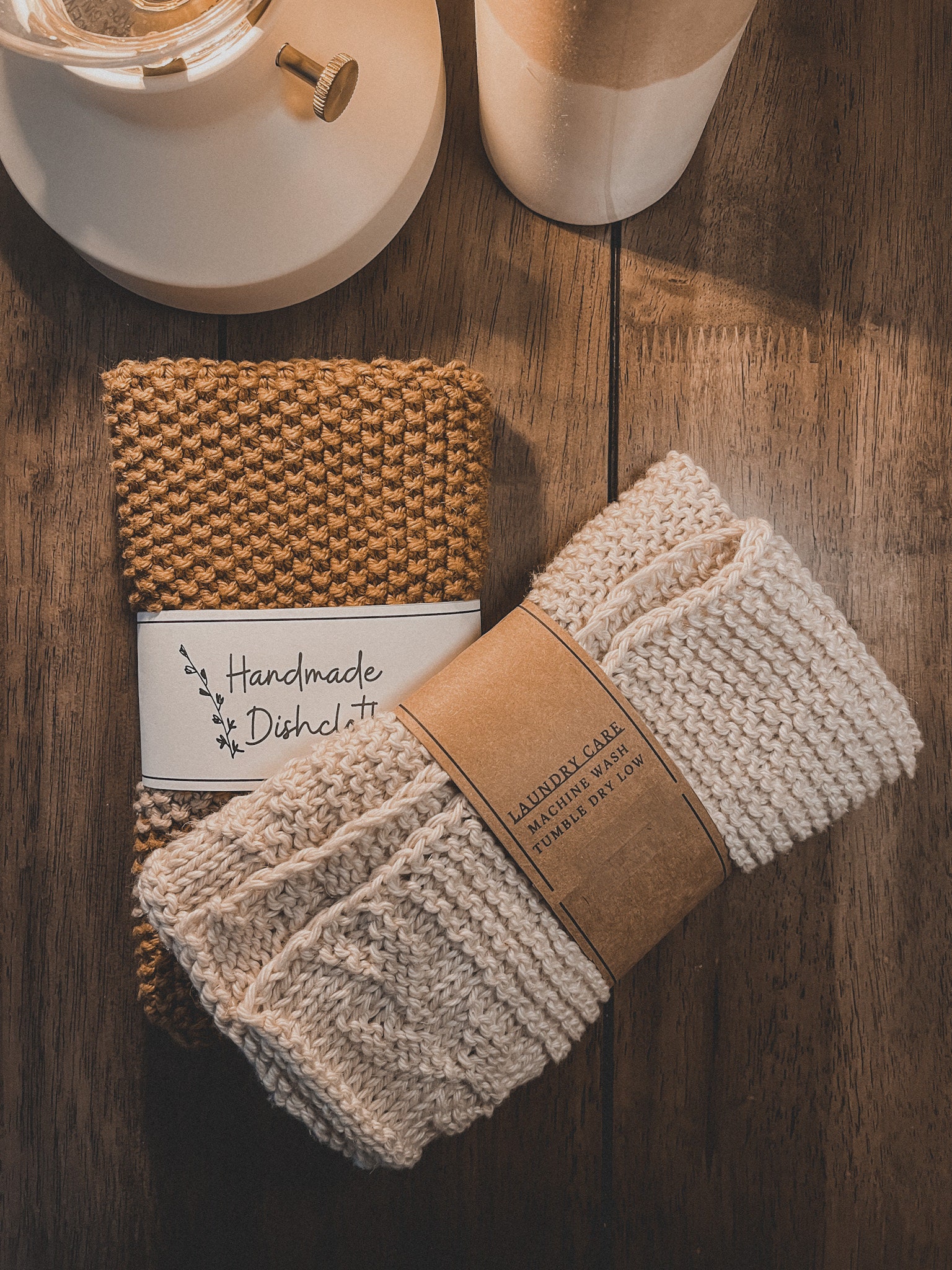 PRINTABLE Rustic Floral Dishcloth & Washcloth Wrap Labels, DIY Knit ...