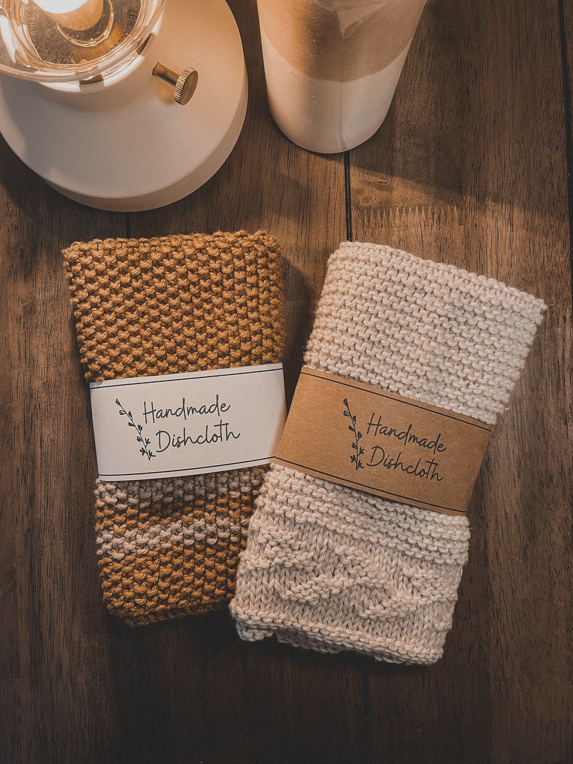 PRINTABLE Rustic Floral Dishcloth & Washcloth Wrap Labels, DIY Knit ...