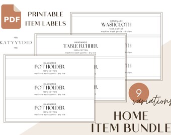 PRINTABLE Farmhouse Dishcloth & Washcloth Wrap Labels, DIY Knit Crochet ...