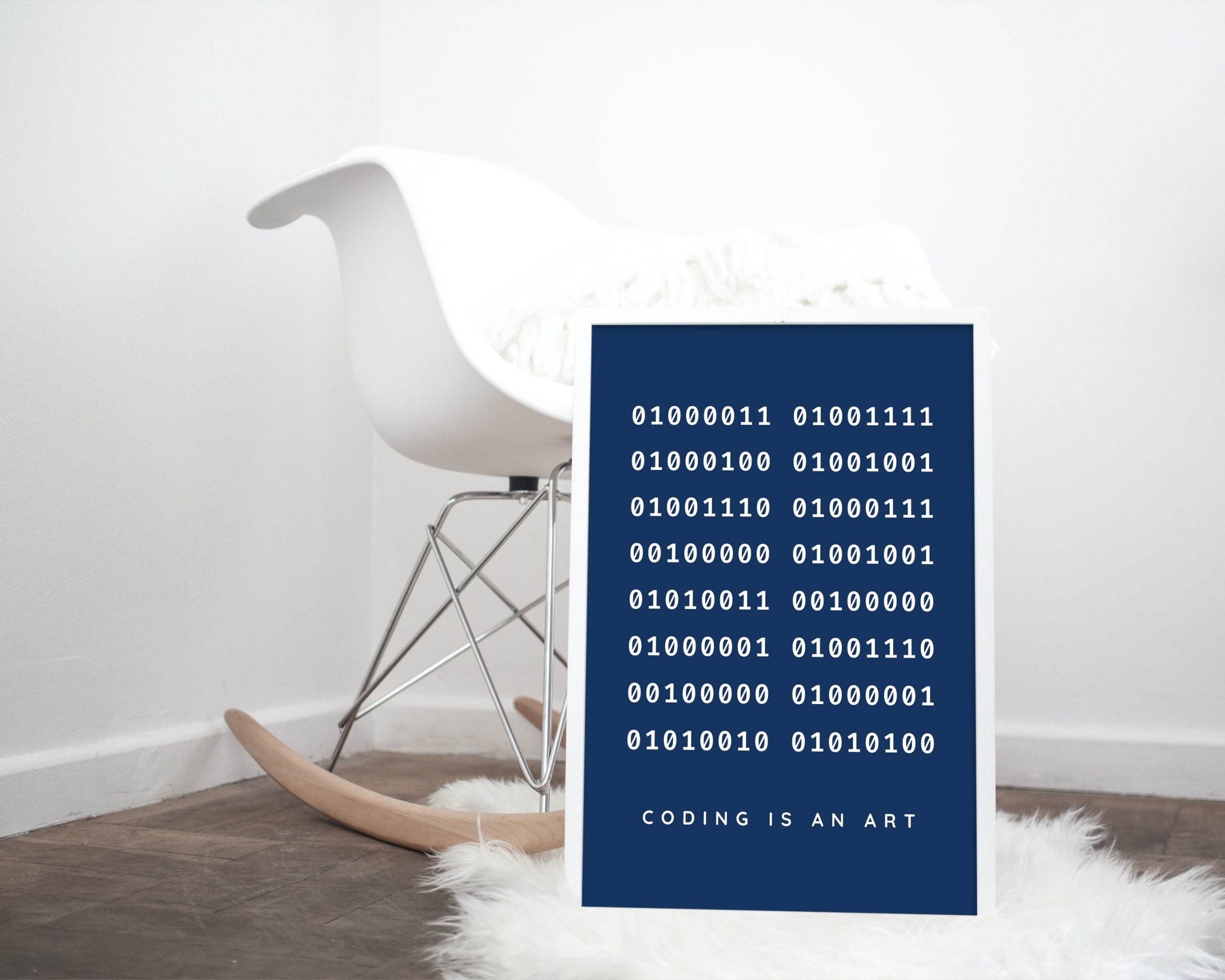 Coding is an Art Binary Code Wall Art With Printable Inspirational ...