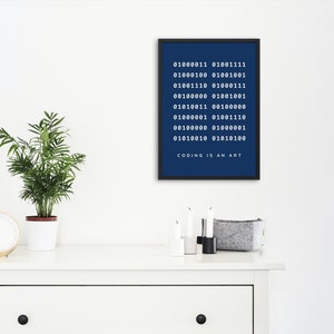 Coding is an Art Binary Code Wall Art With Printable Inspirational ...