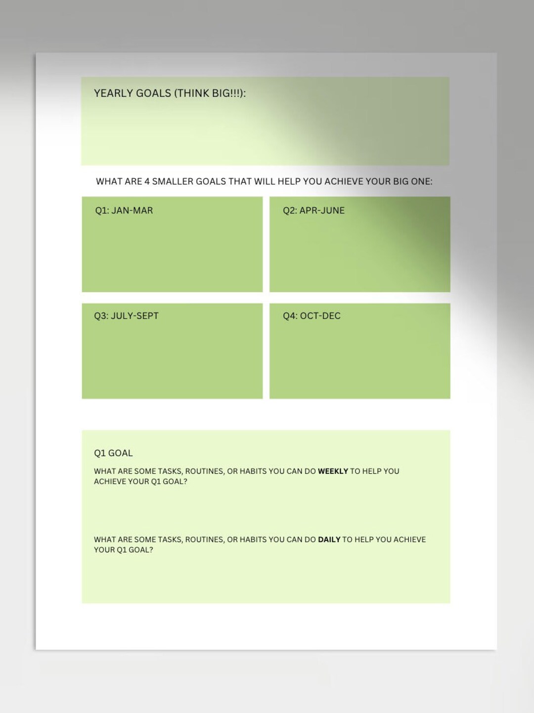 Goal-setting Road Map Bundle Yearly, Quarterly, Weekly, Daily Planner ...