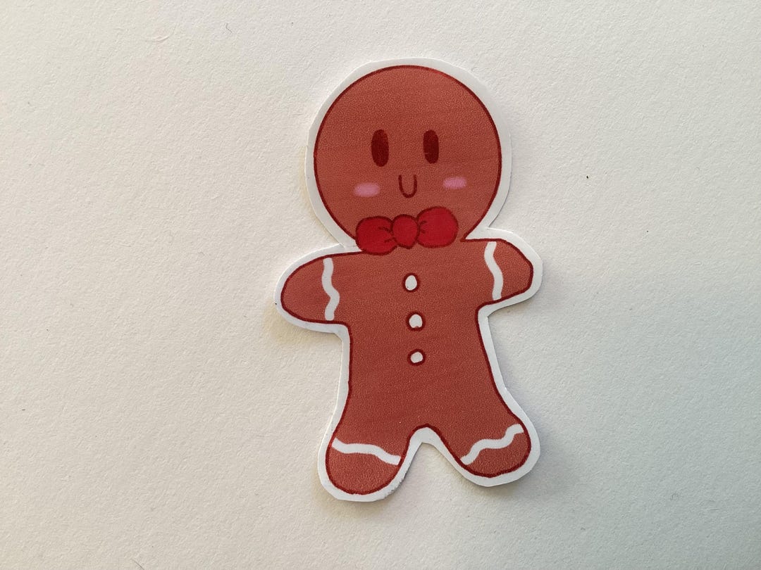 Cute Gingerbread Man Sticker - Etsy
