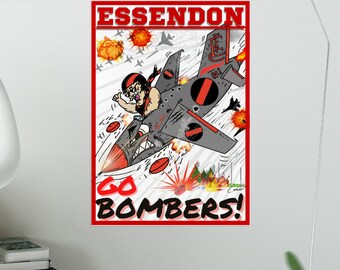 Jobe Watson Poster, Essendon Bombers Art Print Minimalist Wall Decor ...
