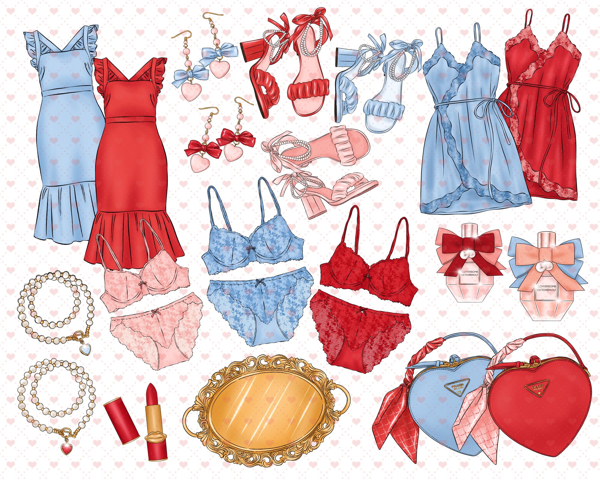 Valentine's Day Clipart Set, Romantic Couple Fashion Digital ...