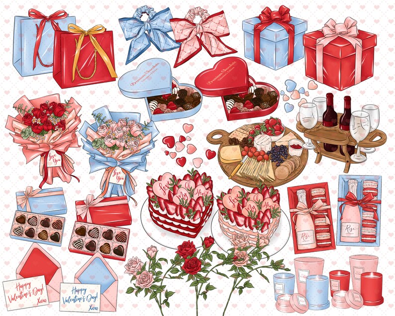 Valentine's Day Clipart Set, Romantic Couple Fashion Digital ...