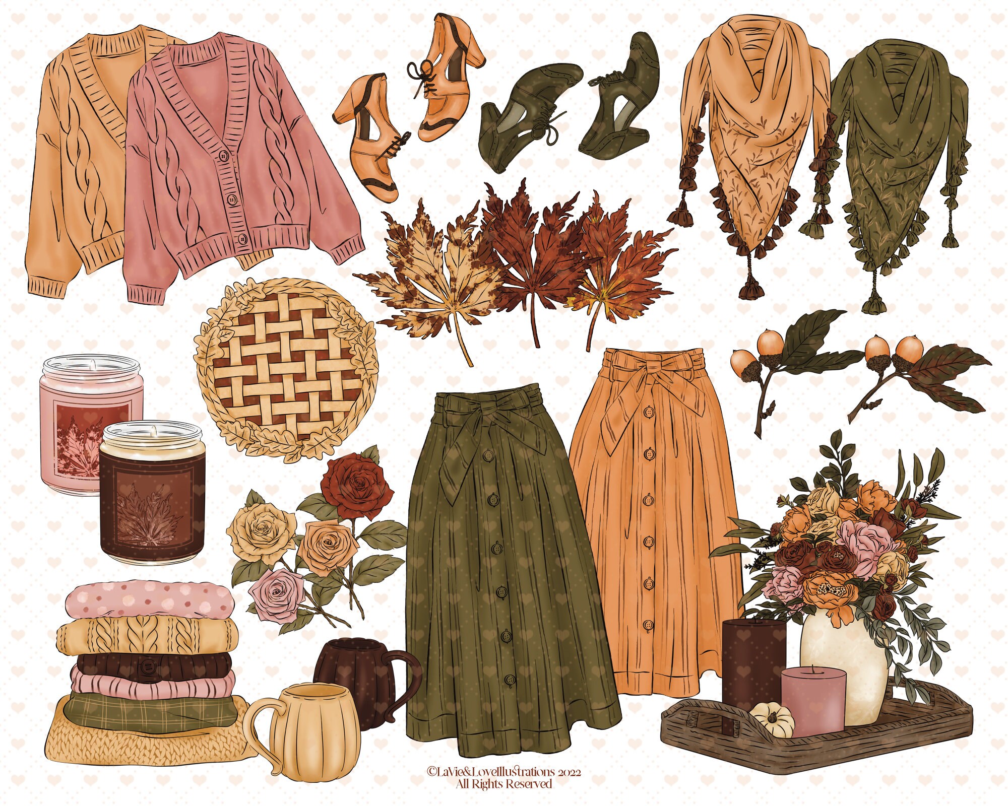 Welcome Fall Digital Clipart, Autumn Leaves, Fall Fashion Girls, Fall ...