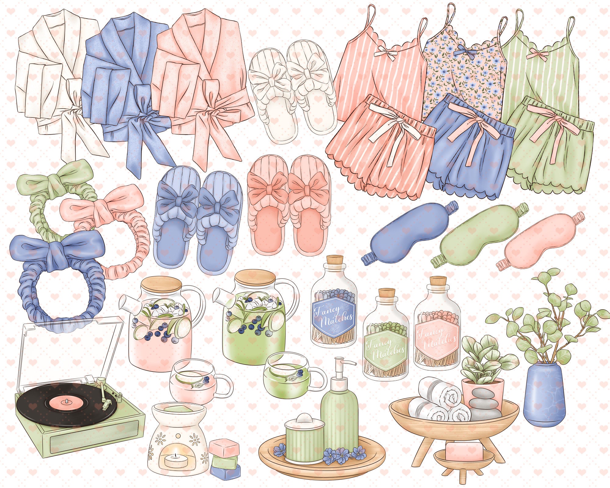 Self Care Clipart Set, Unwind, Relax Home Spa, Wellness Routine Planner ...