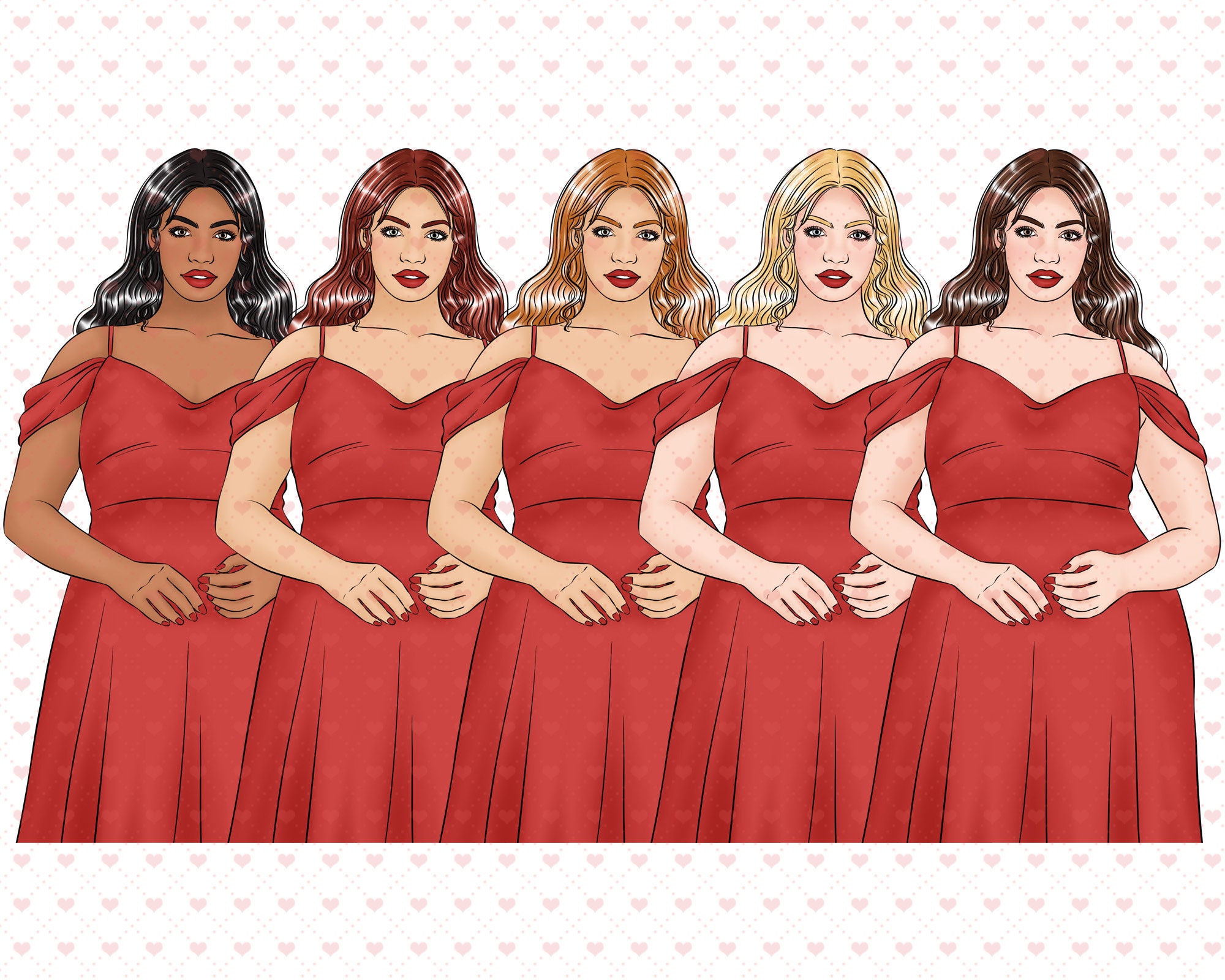 Valentine's Day Clipart Set, Love, Romance, Romantic Couple Digital Art ...