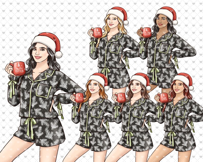 Tis the Season Clipart Set, Festive Christmas Holiday Clipart, Hand ...