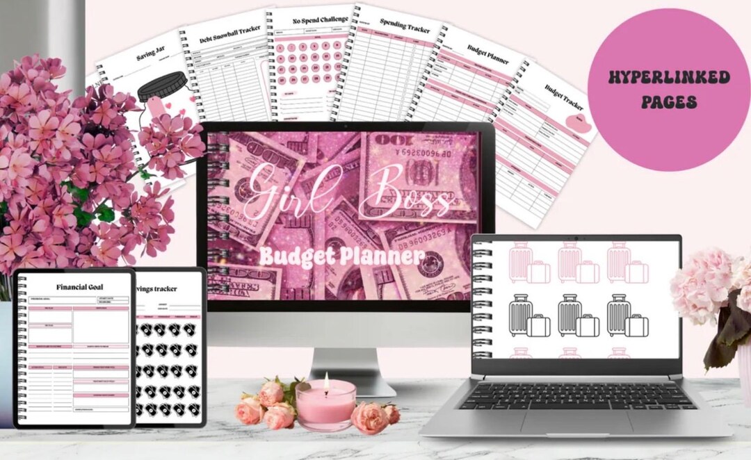 Girl Boss Digital Budget Planner: Finance Bill Tracker, Paycheck Budget ...