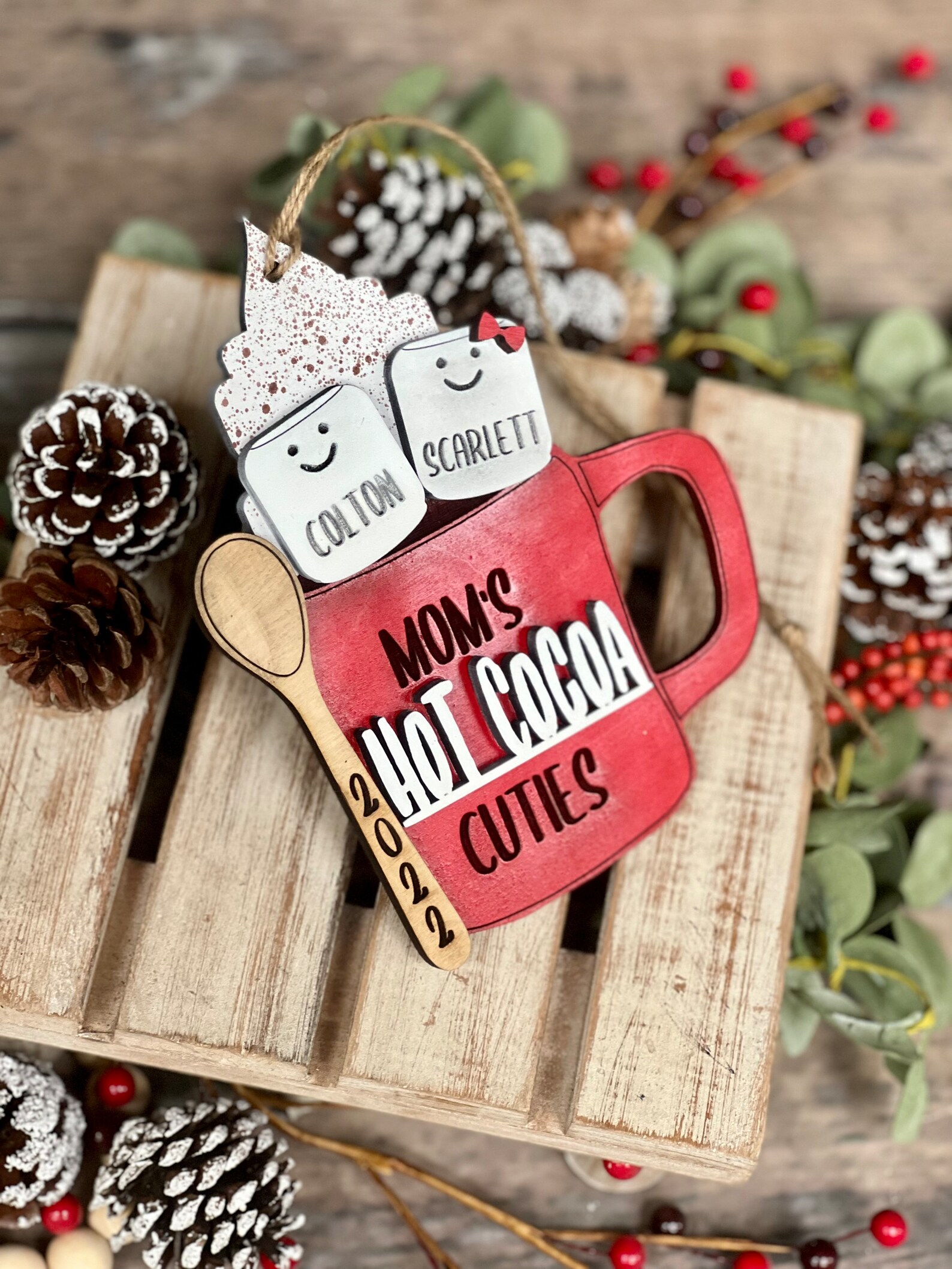 Hot Cocoa Christmas Ornament SVG Hot Cocoa Digital File - Etsy