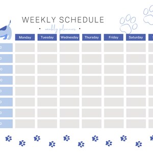 Dog/puppy Weekly Schedule Planner Printable - Etsy