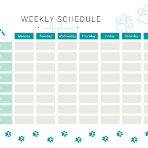 Dog/puppy Weekly Schedule Planner Printable - Etsy