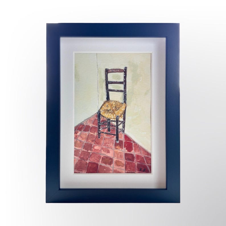 Van Gogh Chair, Original Watercolour Painting, Framed Art (10x15cm ...