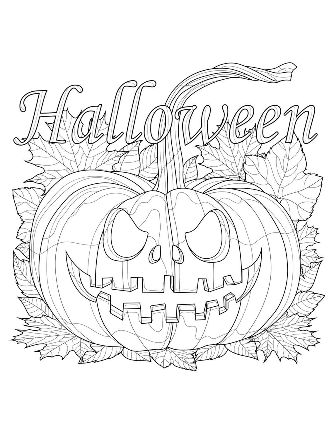 Digital Halloween Coloring Sheets for Adults and Kids for Party ...