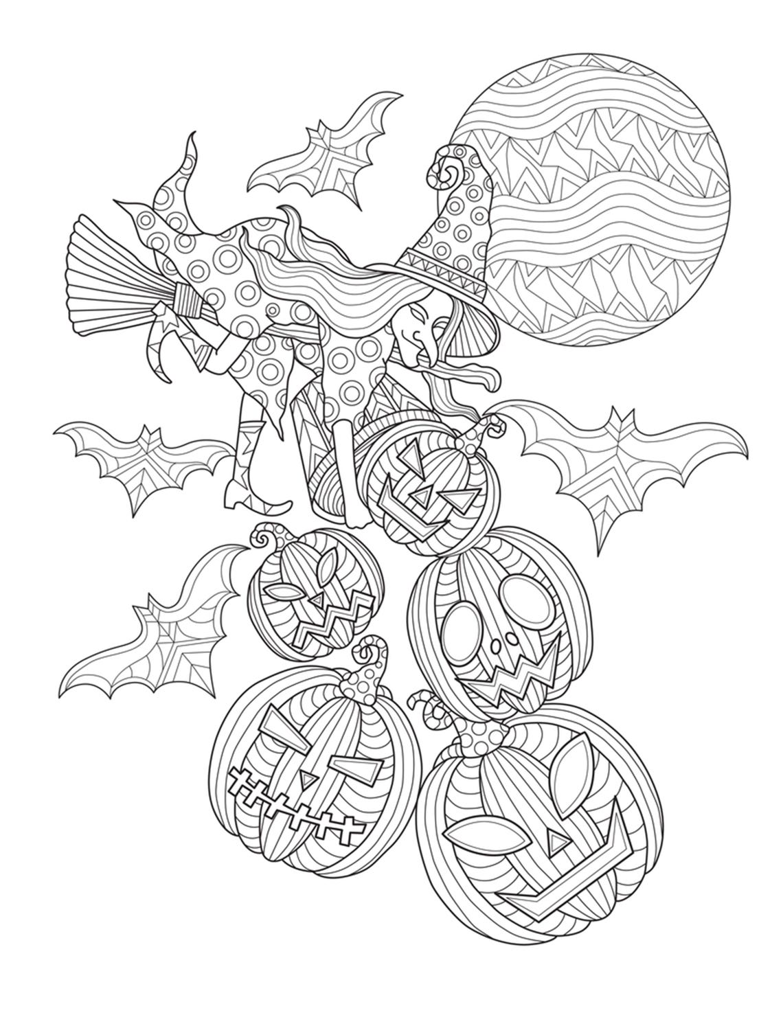 Digital Halloween Coloring Pages for Adults and Kids for Party Activity ...
