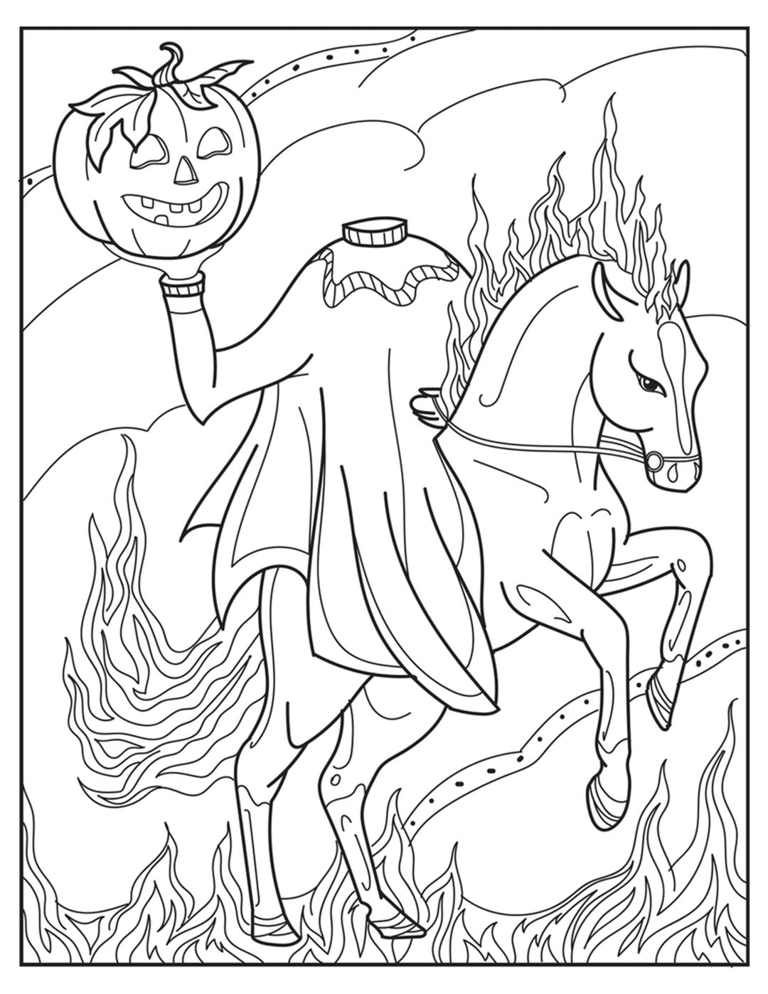 Digital Halloween Coloring Pages for Adults and Kids for Party Activity ...
