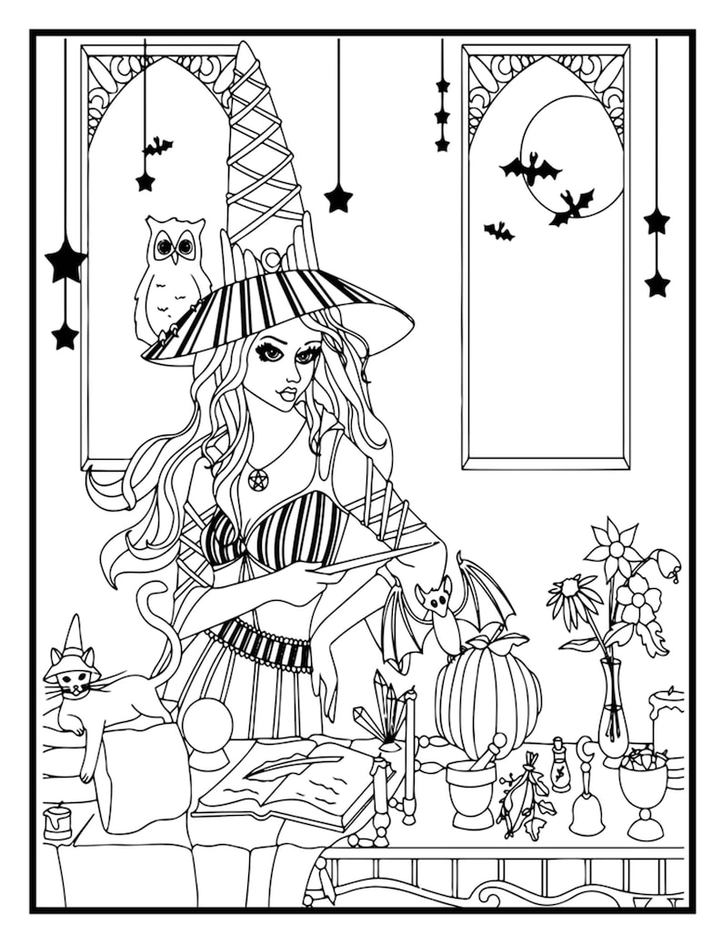Digital Halloween Coloring Sheets for Adults and Kids for Party ...
