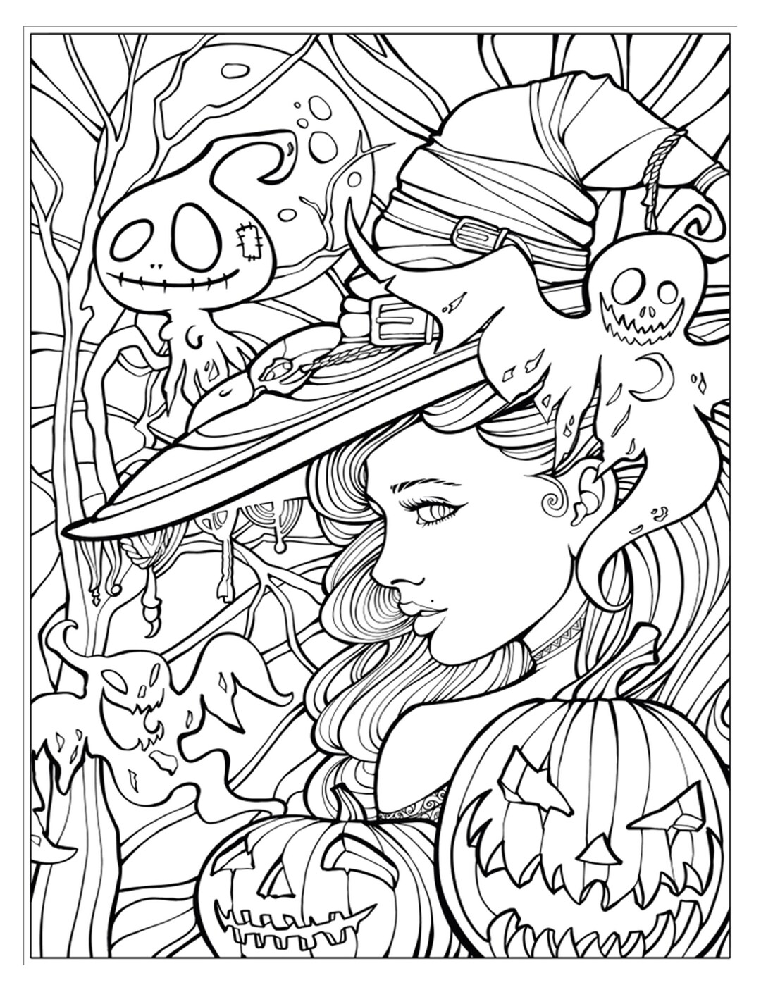 Digital Halloween Coloring Sheets for Adults and Kids for Party ...