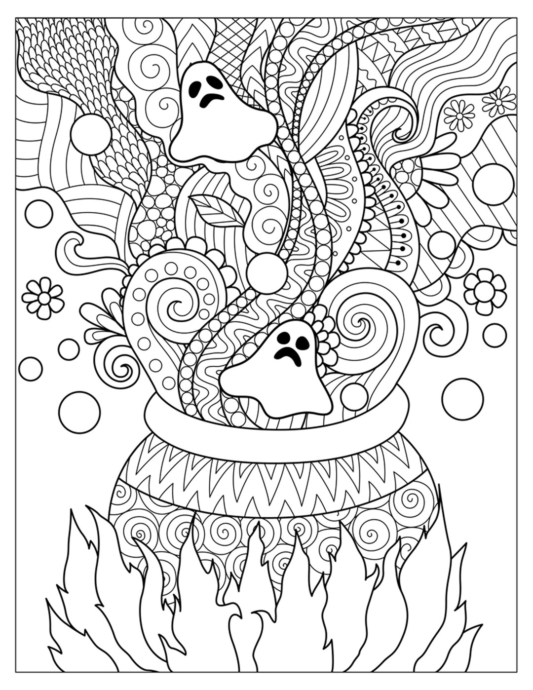 Digital Halloween Coloring Pages for Adults and Kids for Party Activity ...
