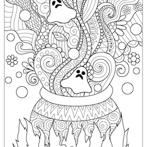 Digital Halloween Coloring Pages for Adults and Kids for Party Activity ...
