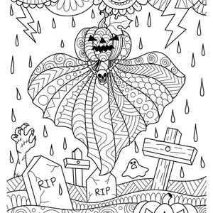 Digital Halloween Coloring Sheets for Adults and Kids for Party ...