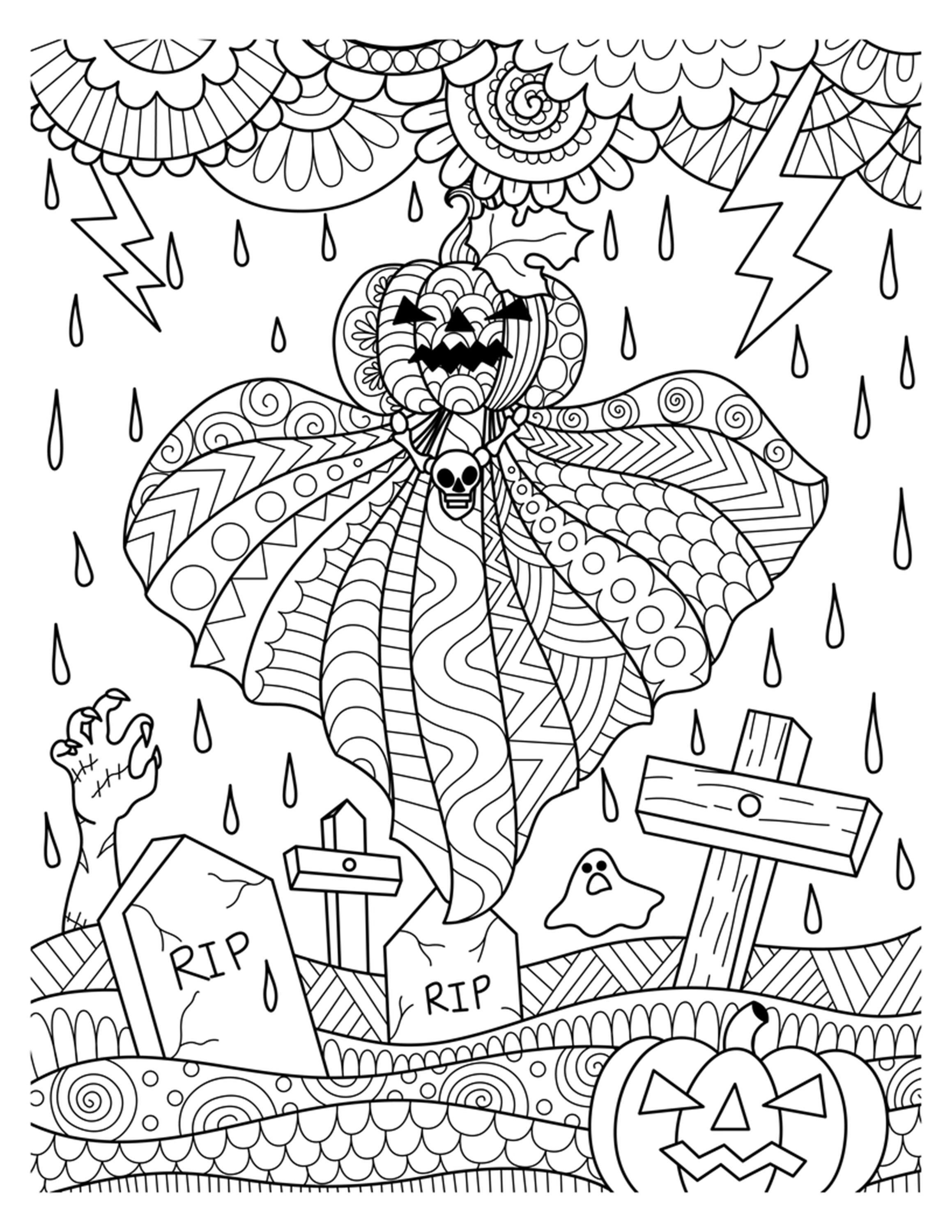 Digital Halloween Coloring Sheets for Adults and Kids for Party ...