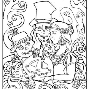 Digital Halloween Coloring Pages for Adults and Kids for Party Activity ...