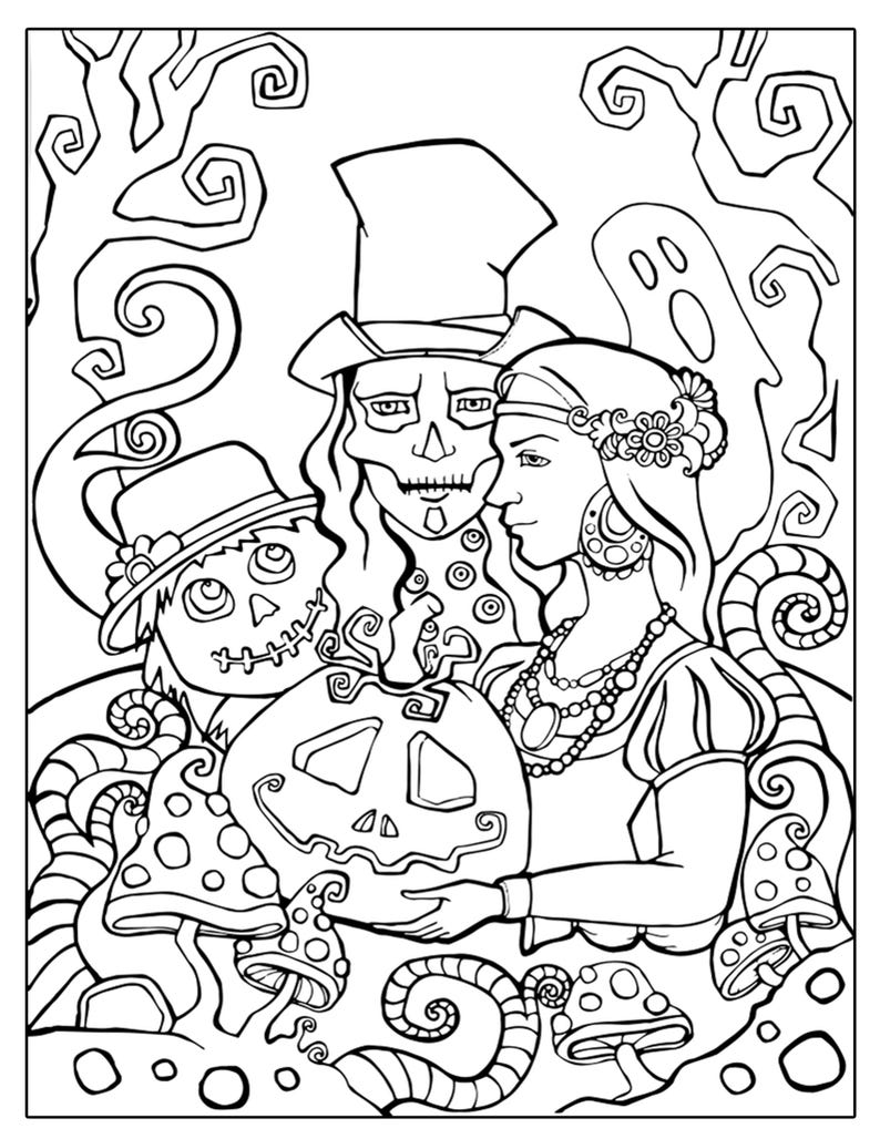 Digital Halloween Coloring Pages for Adults and Kids for Party Activity ...