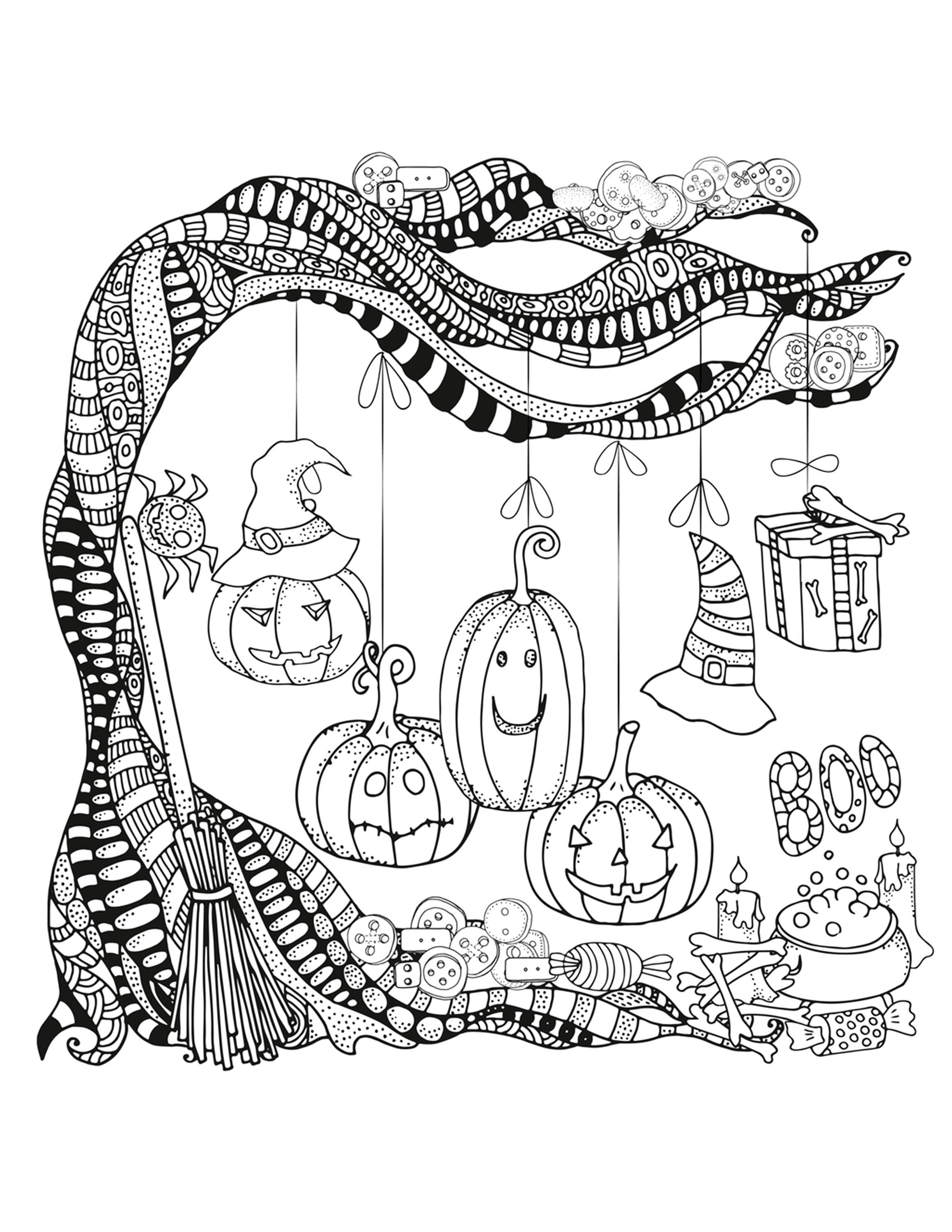 Digital Halloween Coloring Pages for Adults and Kids for Party Activity ...