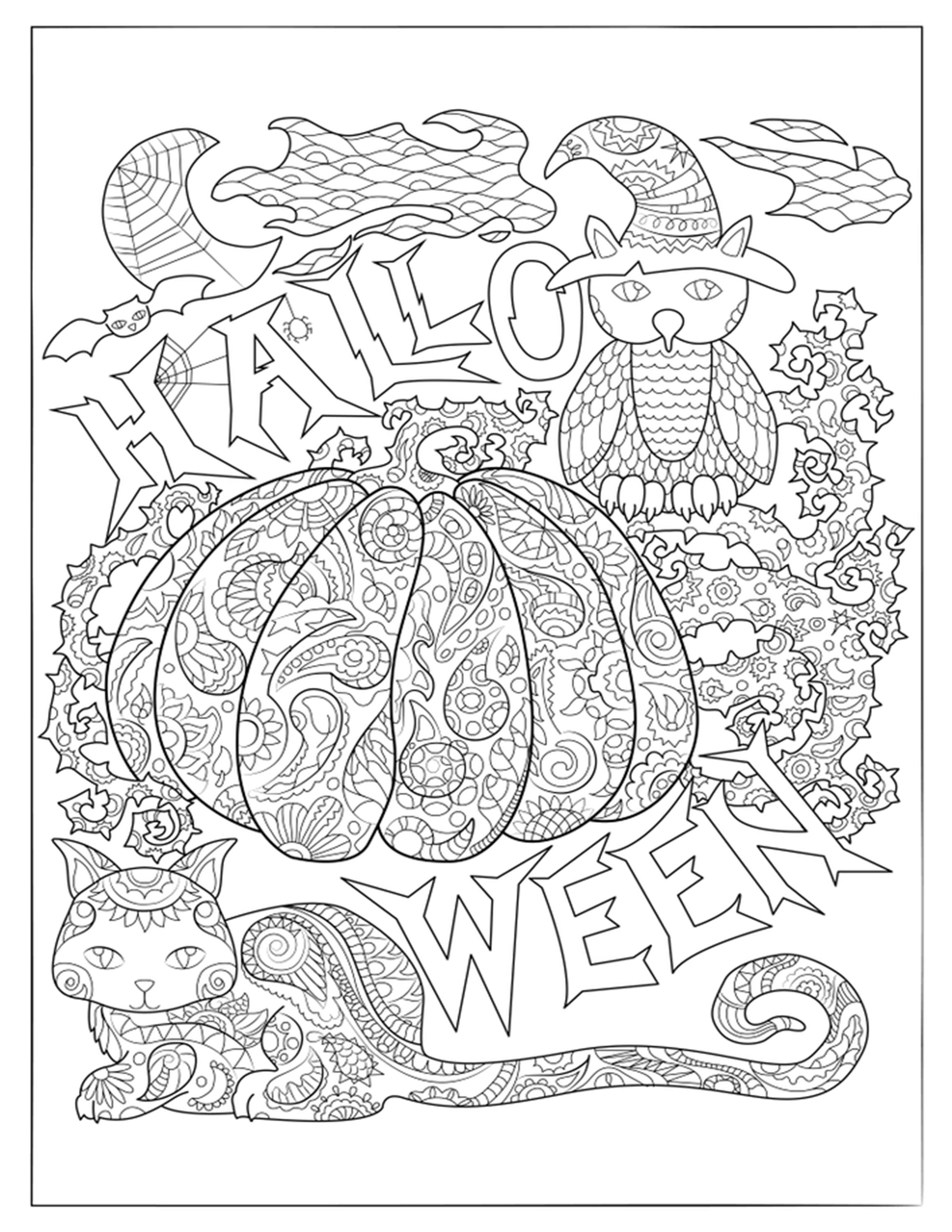 Digital Halloween Coloring Sheets for Adults and Kids for Party ...