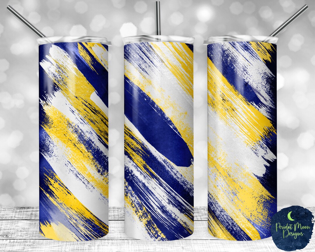 Blue, Yellow, and White Matte Milky Way, PNG Sublimation Design, 20 Oz ...
