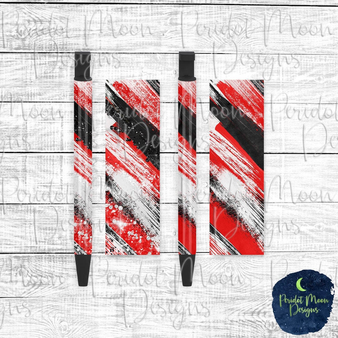 Bright Red, Black, and White Milky Way Designs, Pen Wrap Set, Team ...
