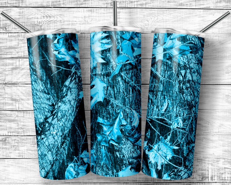Blue Camo, PNG Sublimation Design, 20 Oz Skinny Tumbler, Instant ...