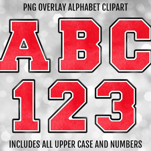 Red Varsity Font Png - Etsy