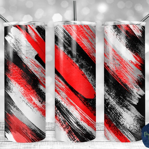 20 Oz Skinny Tumbler Sublimation Design Template Red Black - Etsy