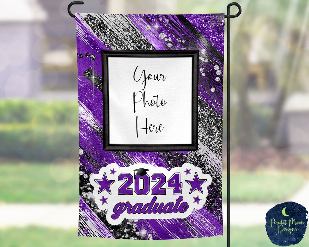 2024 Graduate, Purple, Black, and White Glitter Milky Way, Picture ...
