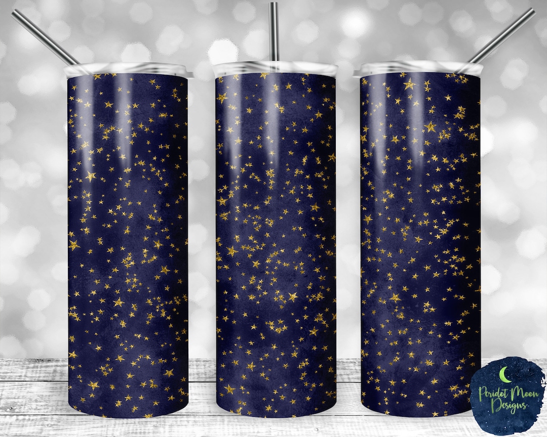 Navy and Gold Cosmos, PNG Sublimation Design, 20 Oz Skinny Tumbler ...