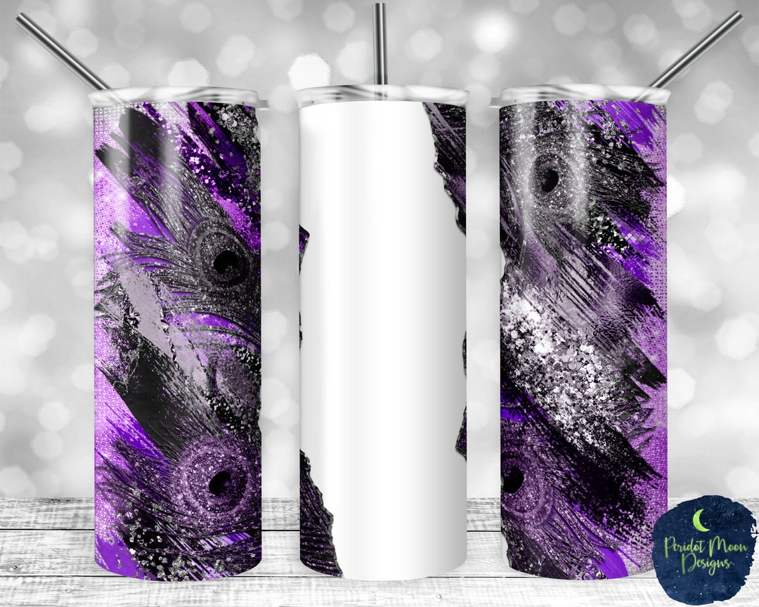 Purple, Black and Silver Raven Feather Glitter Milky Way, Tear Blank ...