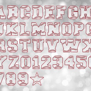 Baseball Varsity PNG Alphabet Letters and Numbers Bundle, PNG ...